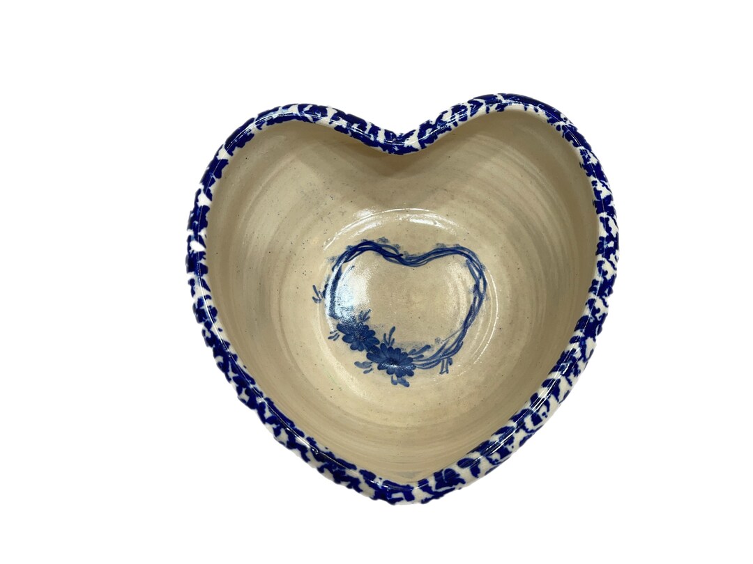 Casey Pottery Marshall, TX Hand-turned Heart-shaped Bowl With Royal ...
