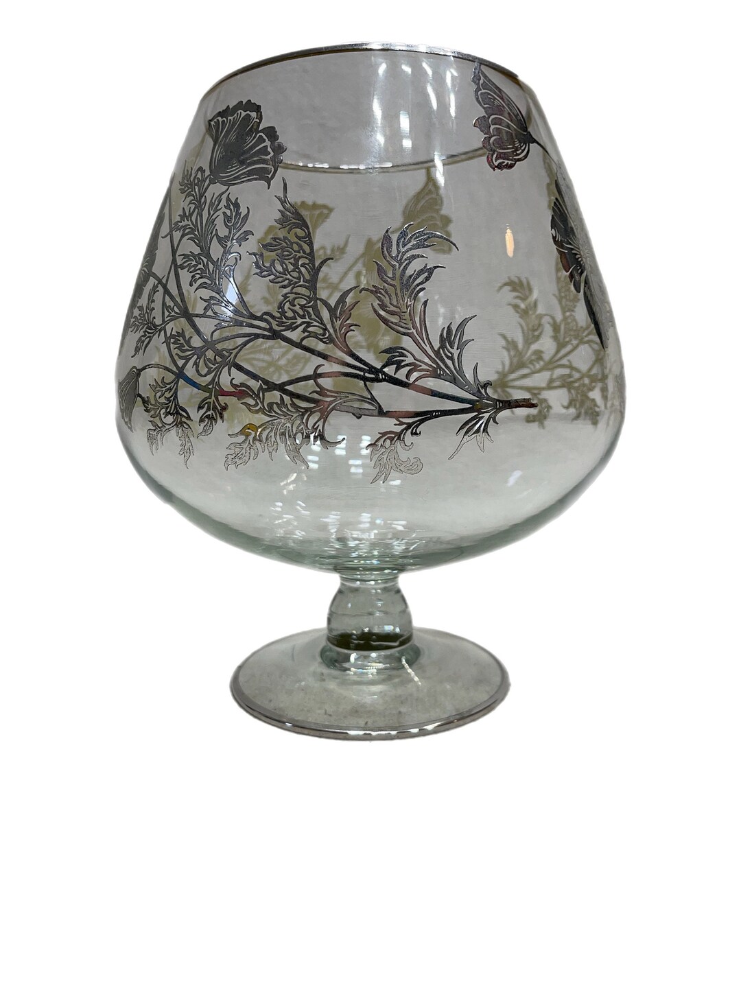 Large Silver City Glass Co. Sterling on Crystal Flanders Poppies ...