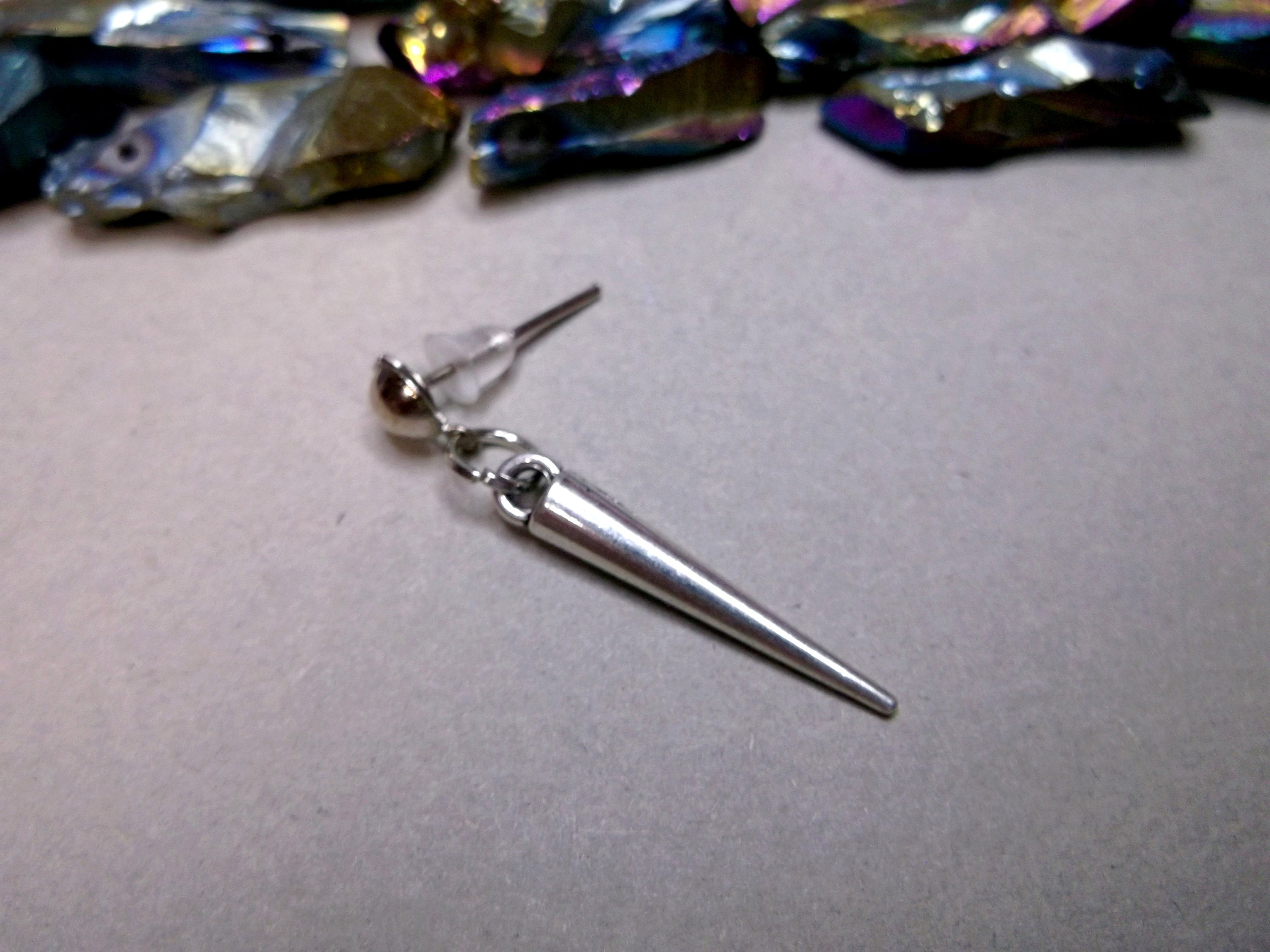 One spike dangle spike goth short spike dangle metal spike | Etsy