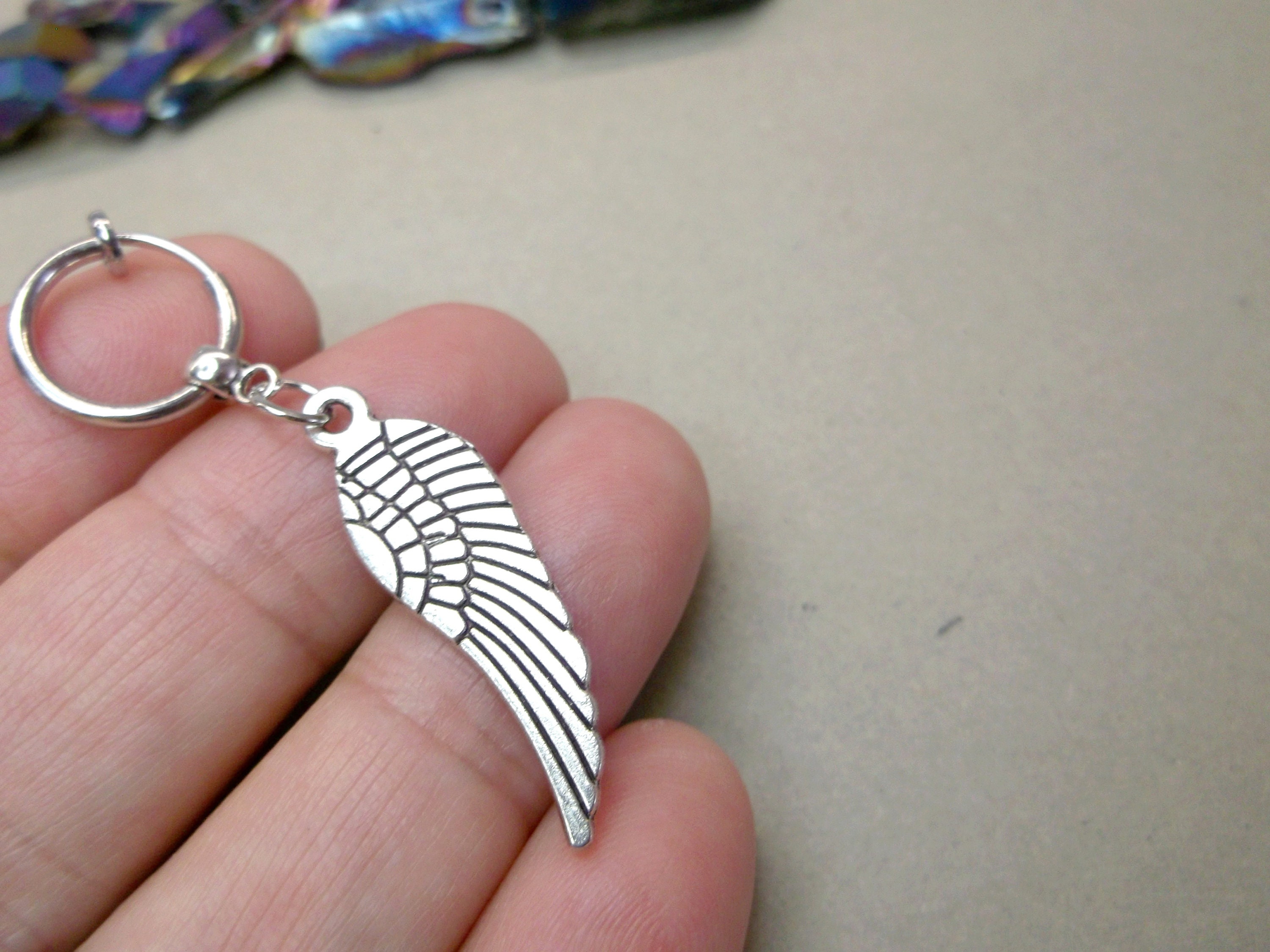 One Clip on Wing Earring Wing Clip-on Silver Wing Clip-on Non - Etsy UK