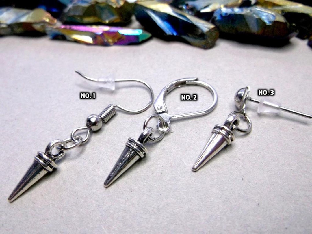 Silver Spike Dangle Spike Men Short Spike Dangle Metal Spike Dangle ...