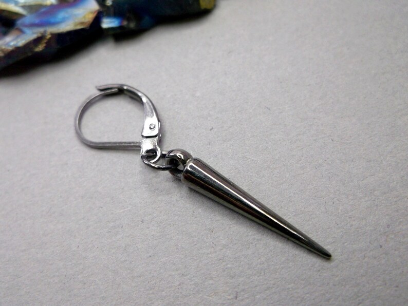 Gunmetal Color Spike, One Spike Earring, Spike Cone Earring, Spike Cone ...
