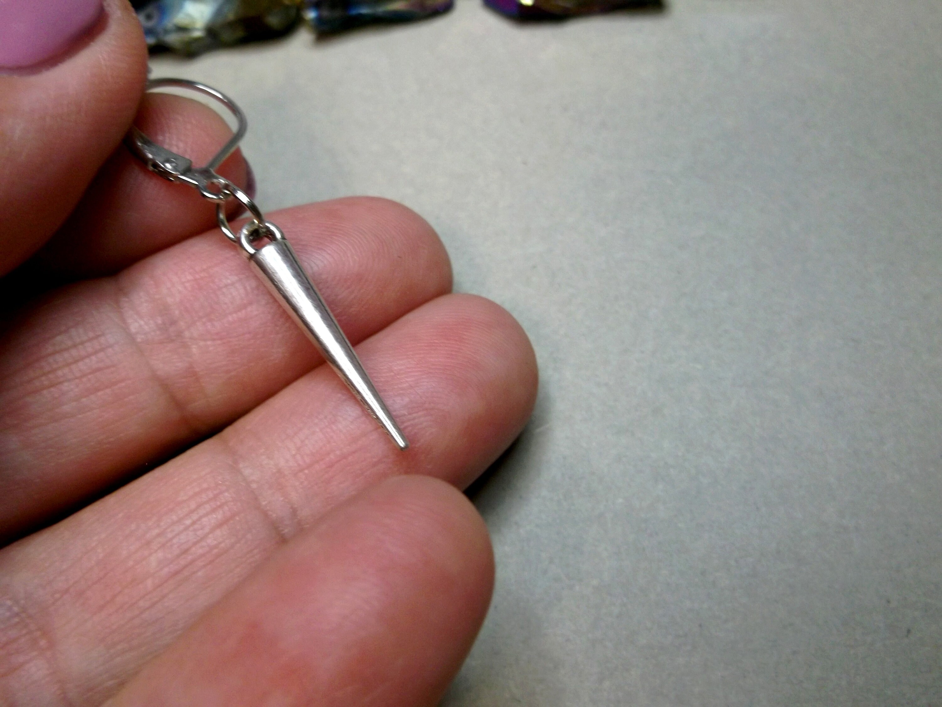 One Spike Dangle Spike Goth Short Spike Dangle Metal Spike - Etsy
