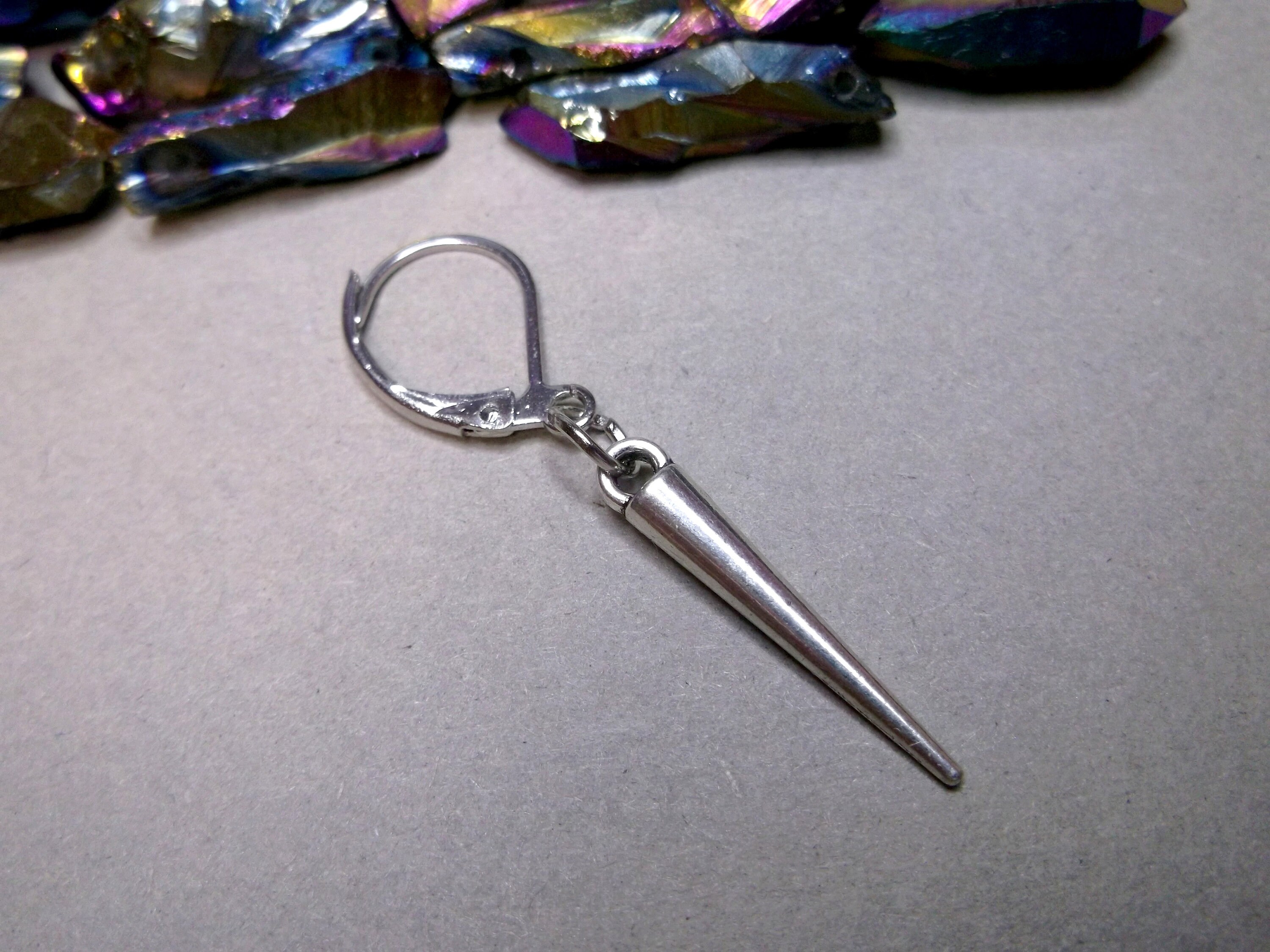 One Spike Dangle Spike Goth Short Spike Dangle Metal Spike - Etsy
