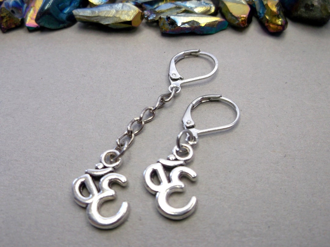 Men's Silver Om Dangle Earring: Yoga Zen Meditation - Etsy