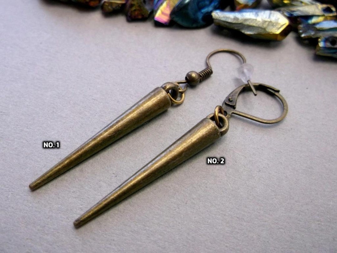 Brass Spike Dangle, Metal Spike Dangle Spike Men Dangle, Bronze Spike ...