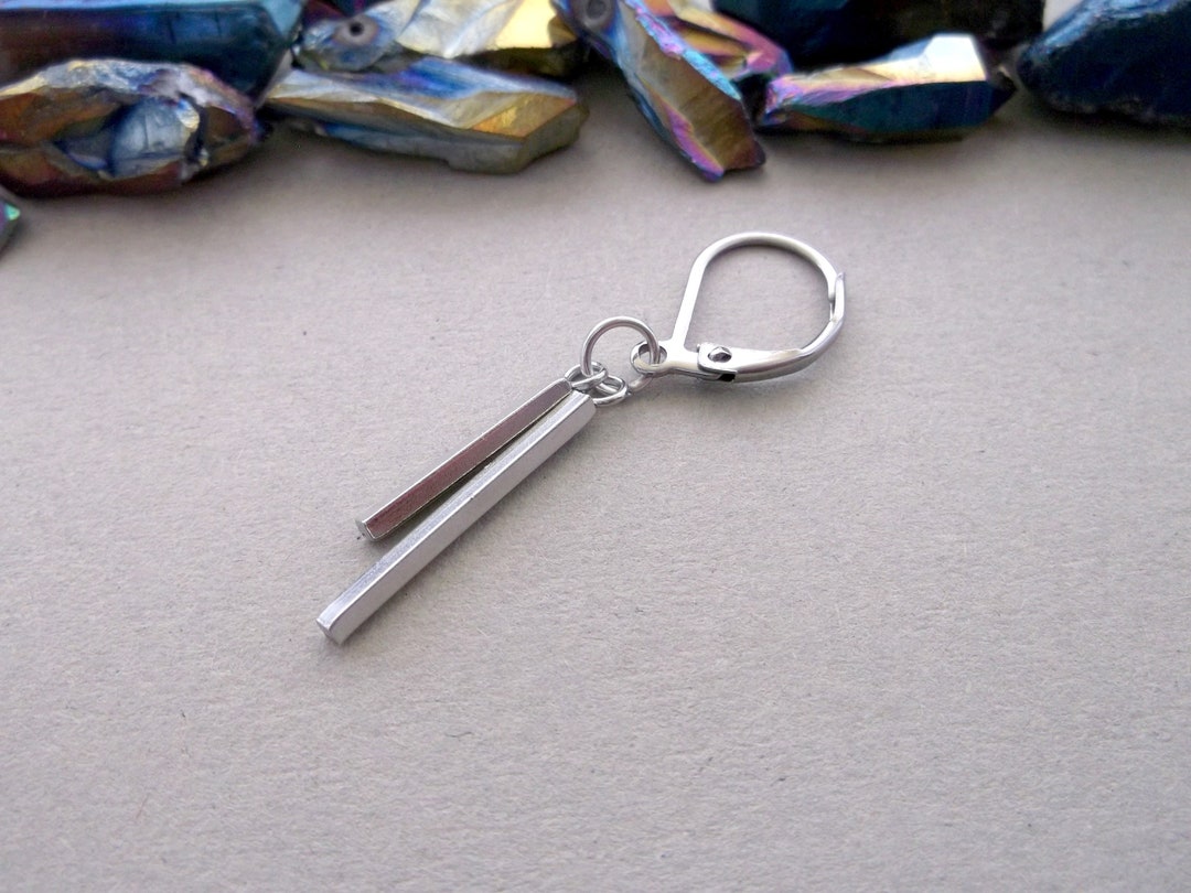 Stick Earring, Silver Stick Dangle, Double Stick Dangle, One Earring ...