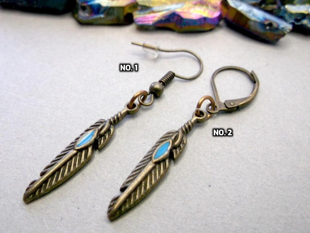 One Feather Dangle, Male Feather Dangle, Friend Dangle, Goth Dangle ...