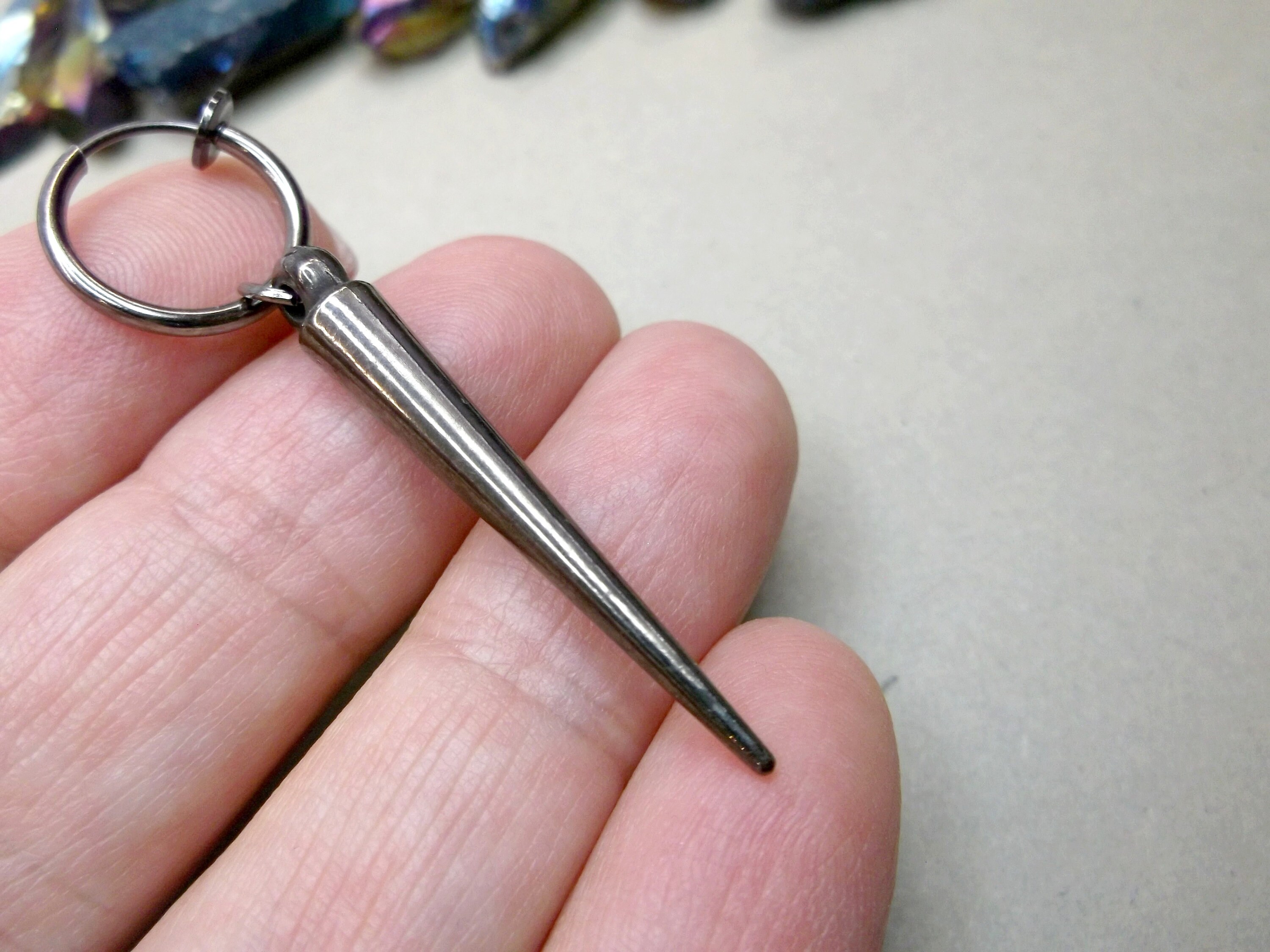 Acrylic Spike Clip-on Spike Clip-on Goth Spike Non Pierced - Etsy