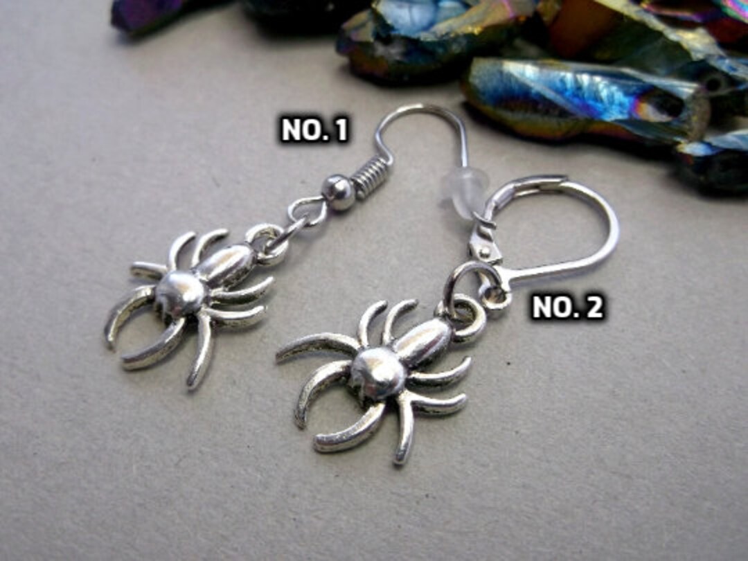 Single Spider Dangle, Spider Earring, Silver Spider Dangle, One Spider ...