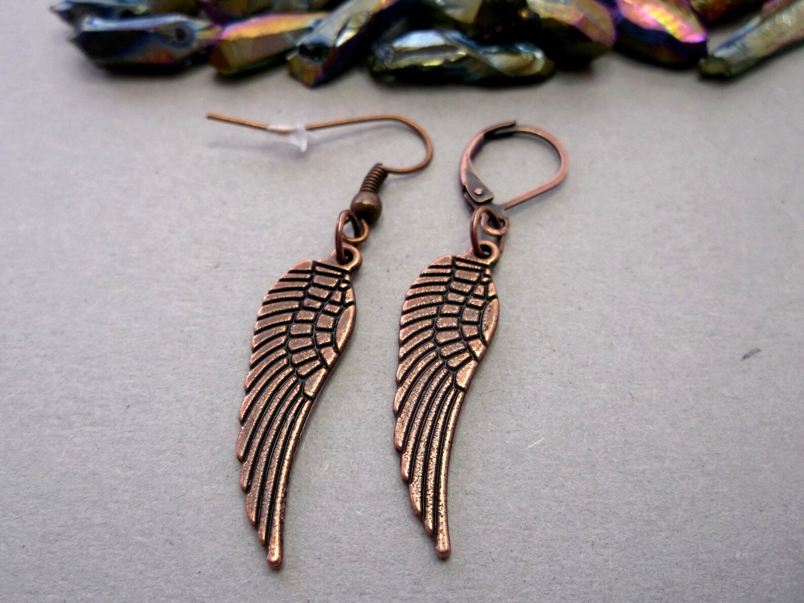 One Wing Dangle Copper Wing Metal Wing Earring Small Copper - Etsy