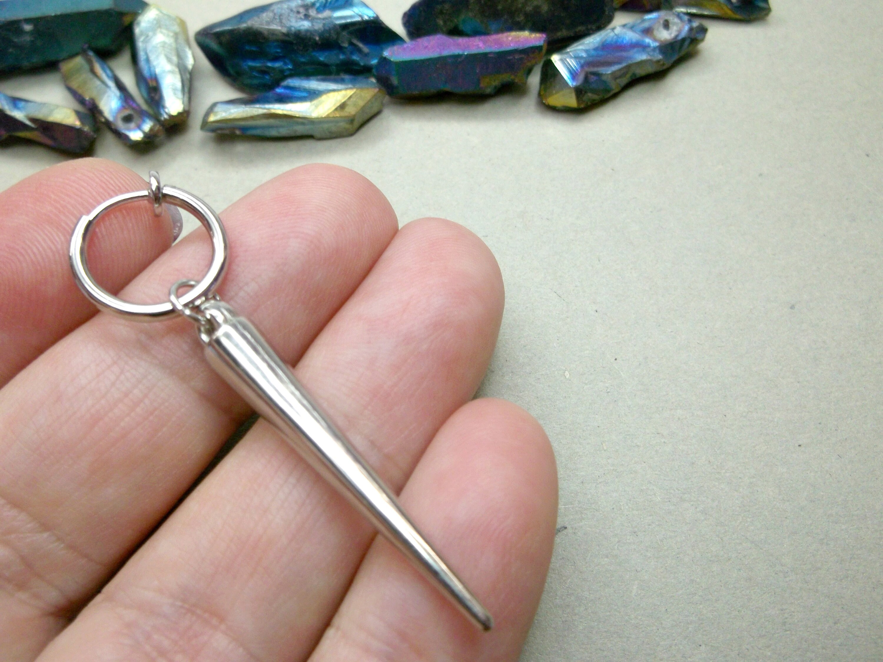 One Spike Clip-on Non Pierced Spike Clip-on Goth Spike Short - Etsy ...