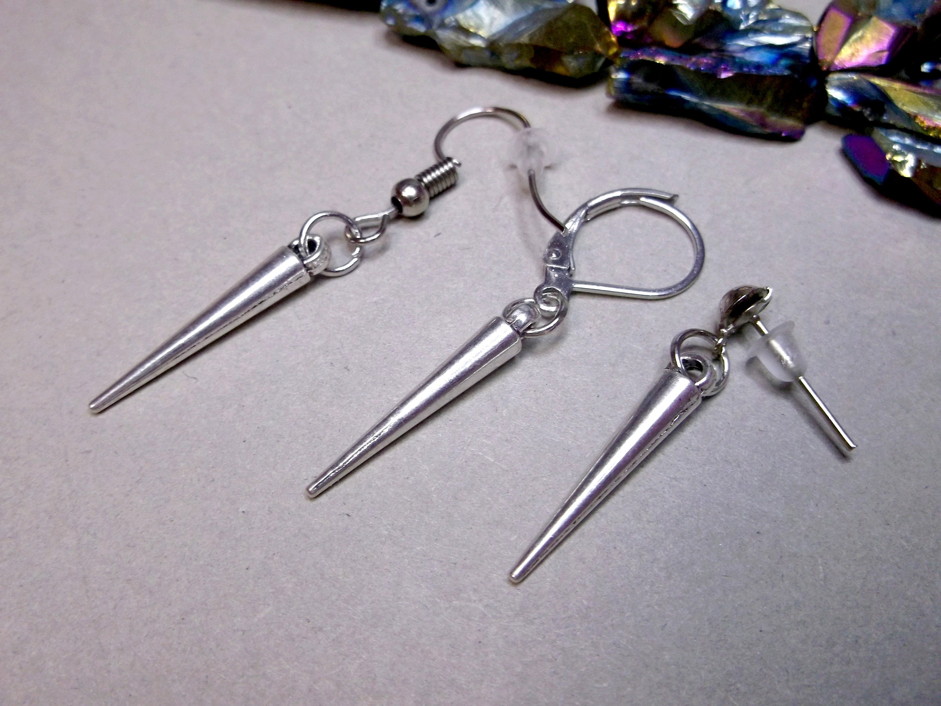 One Spike Dangle Spike Goth Short Spike Dangle Metal Spike - Etsy