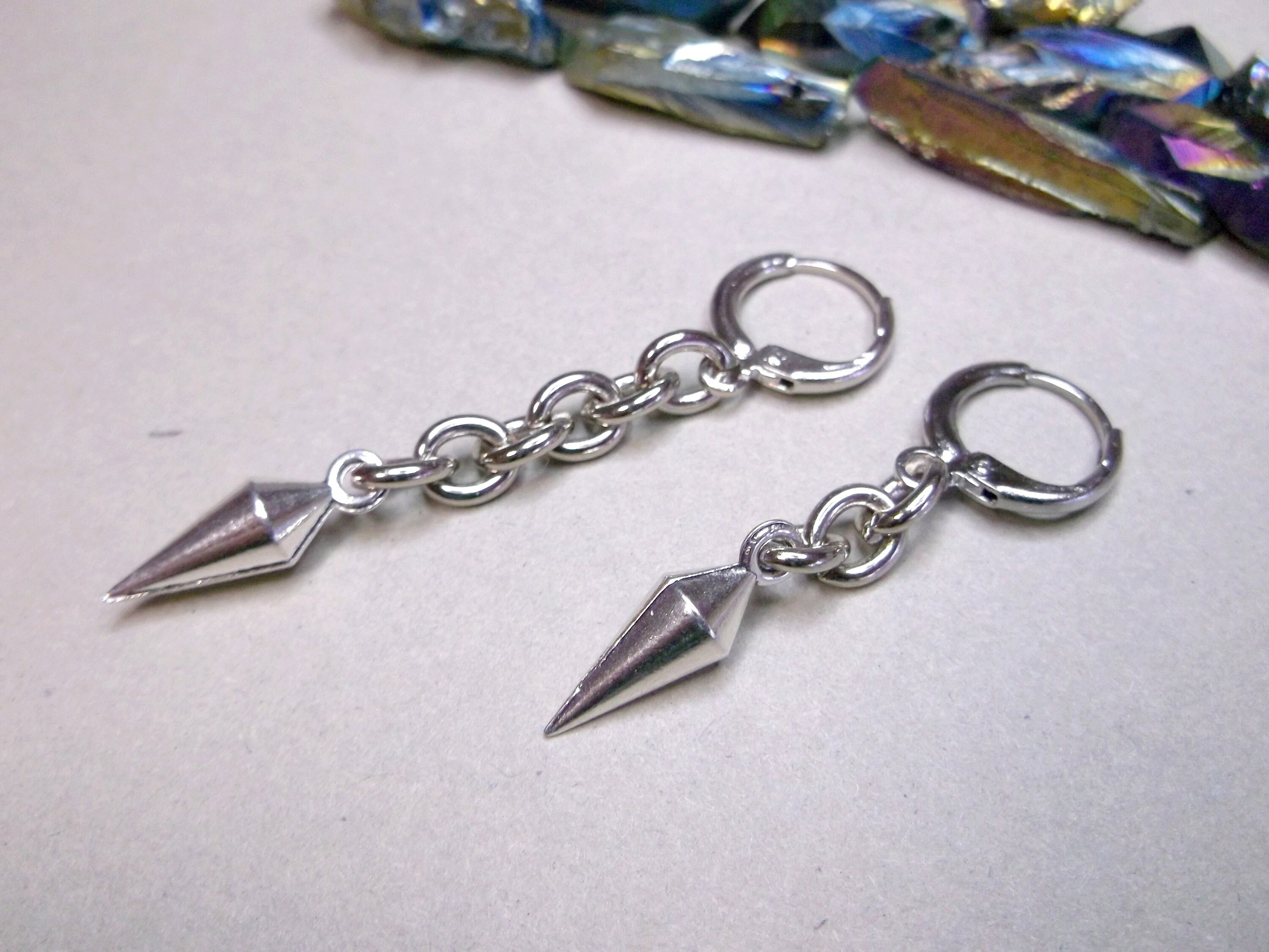 One Spike Dangle Spike for Men Short Spike Dangle Long Spike | Etsy