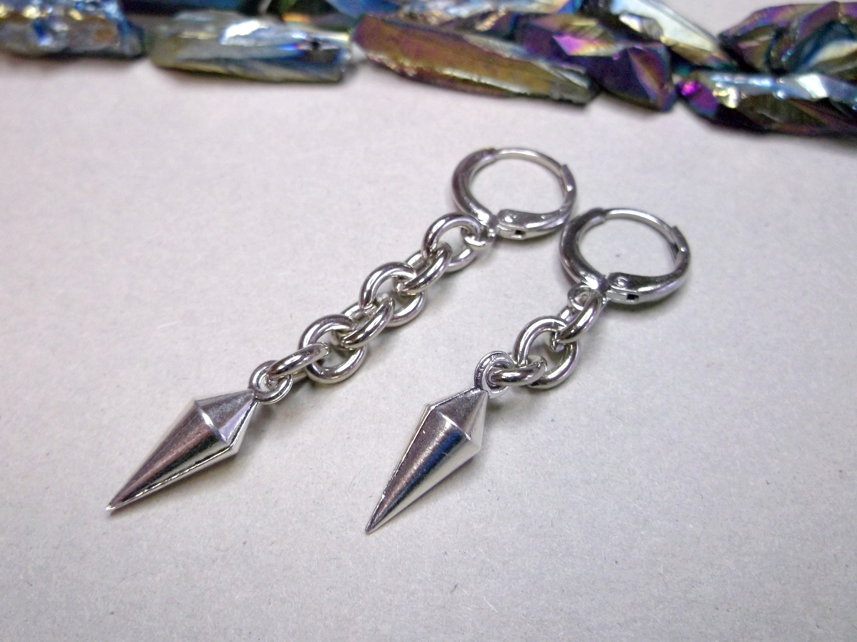 One Spike Dangle Spike for Men Short Spike Dangle Long Spike | Etsy