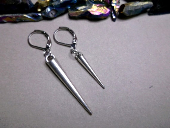 Metal spike dangle steel spike men spike goth dangle little | Etsy