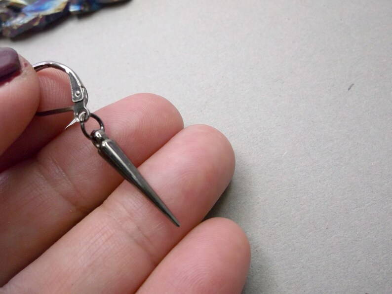 Gunmetal Color Spike, One Spike Earring, Spike Cone Earring, Spike Cone ...