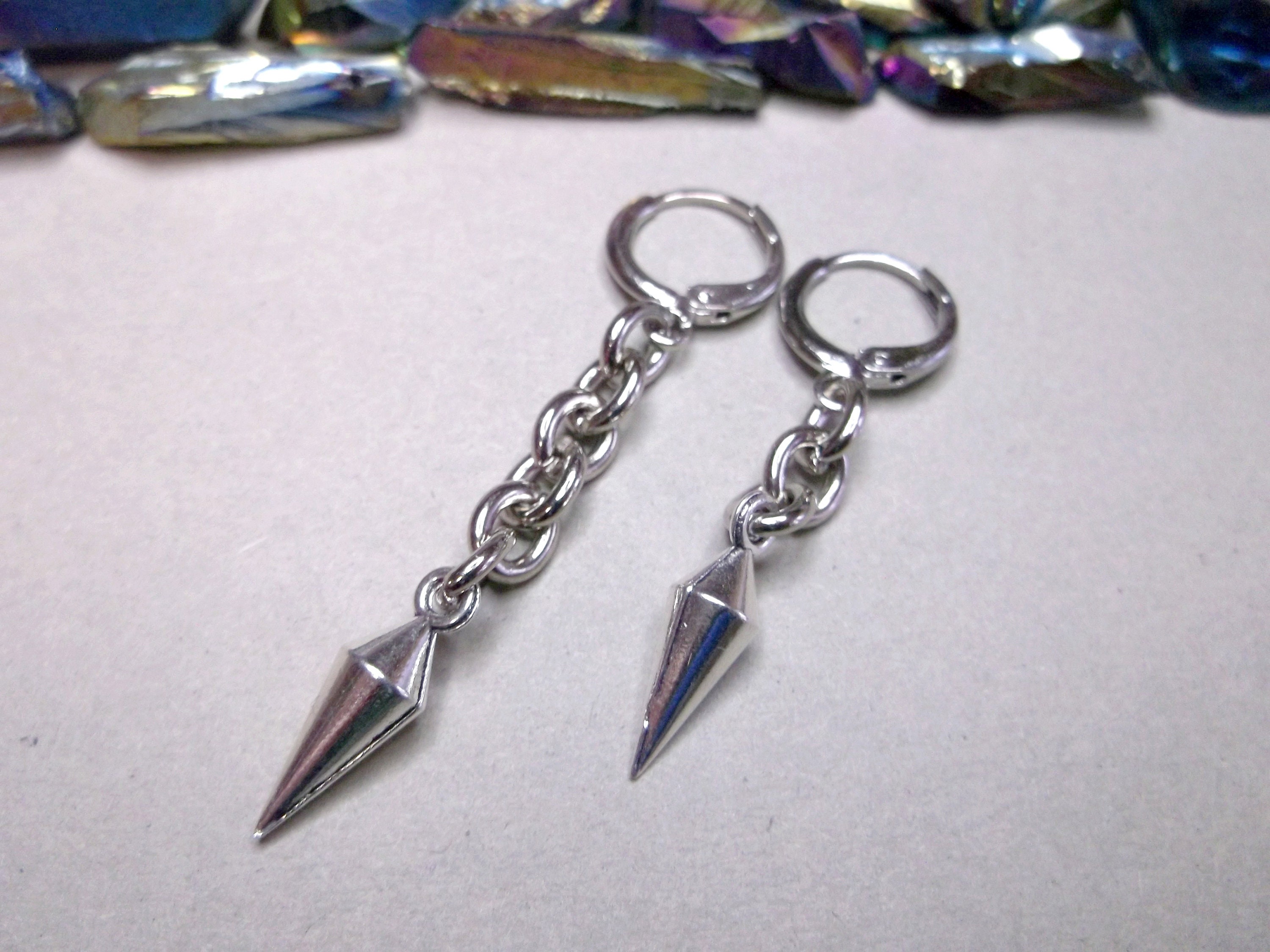 One Spike Dangle Spike for Men Short Spike Dangle Long Spike | Etsy