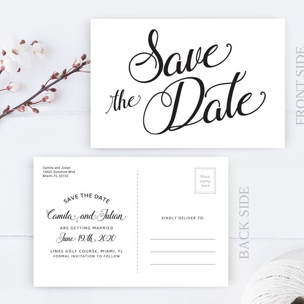Save the Date Postcard - Etsy