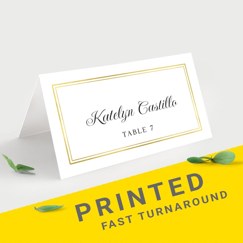 Custom Foil Place Cards - Etsy