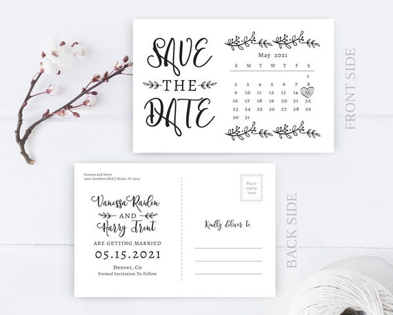 Save The Date Postcard Back Wording