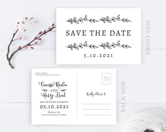Save The Date Postcard Back Template