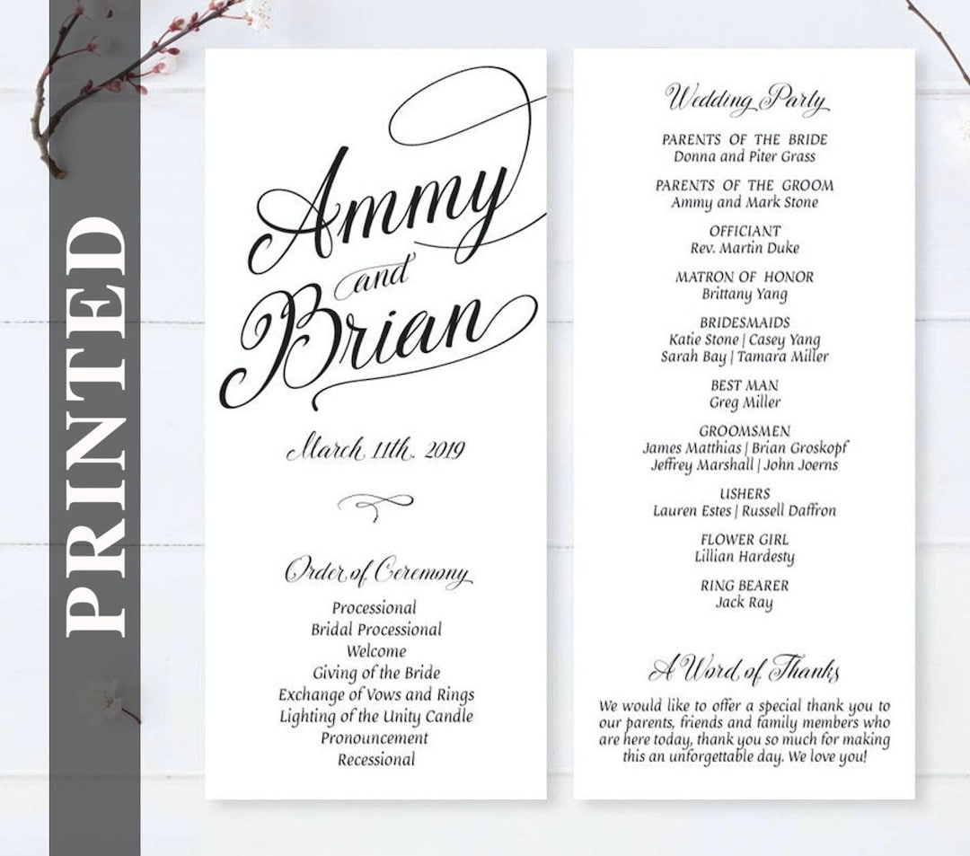 Personalized Wedding Programs Wedding Reception Program Programs ...