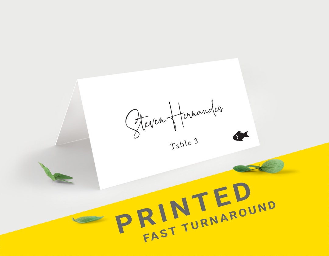 Personalized Wedding Place Cards With Meal Choice Table Name Cards ...