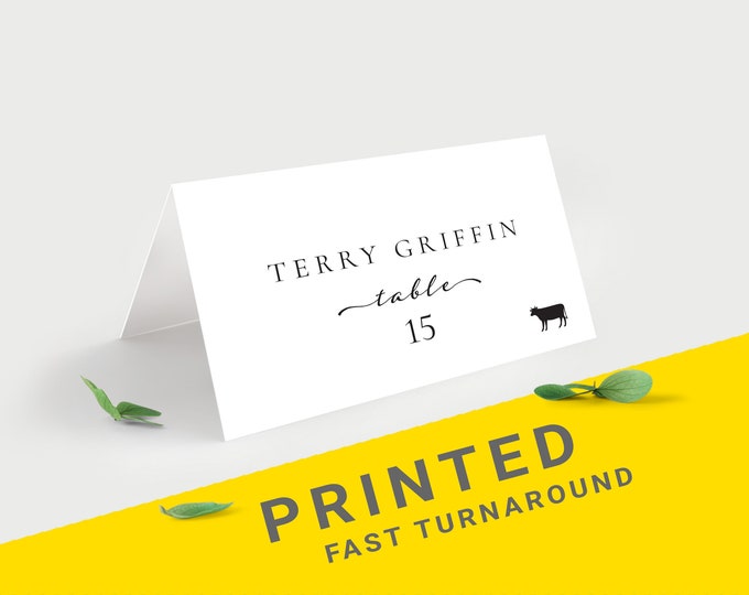 Calligraphy Name Place Cards With Gold Leaf Handwritten Flat Name Card ...