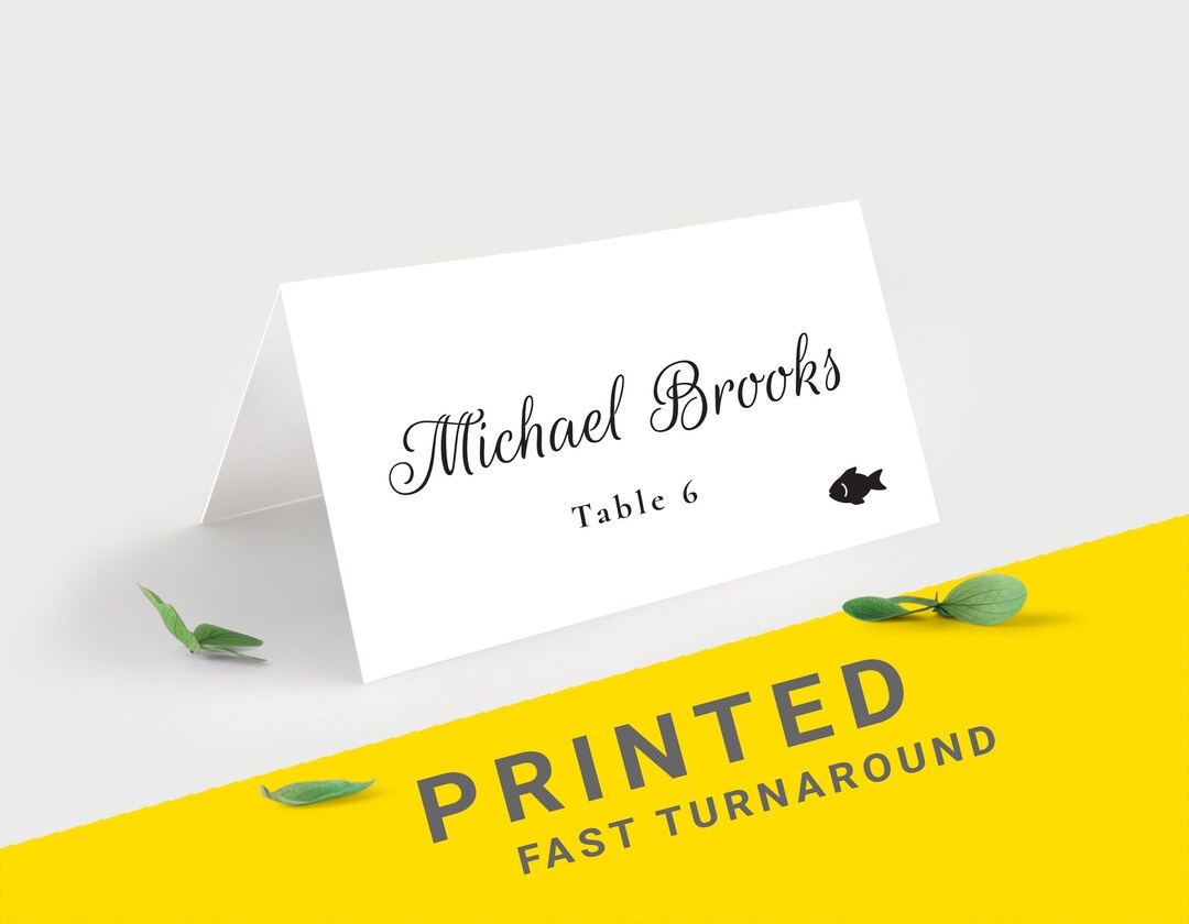 Personalized Name Place Tags Printed | Table Name Cards Folded | Custom ...