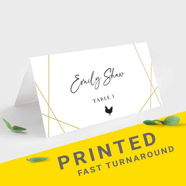 Gold Place Card - Etsy