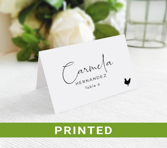 Rustic Place Cards With Fold Wedding Place Cards Printed Table Name Cards Name Place Cards Wedding Seating Card Etsy