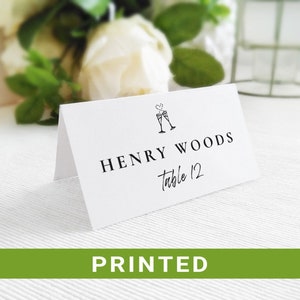Wedding Place Cards With Meal Icons Folded Name Cards Wedding PRINTED ...