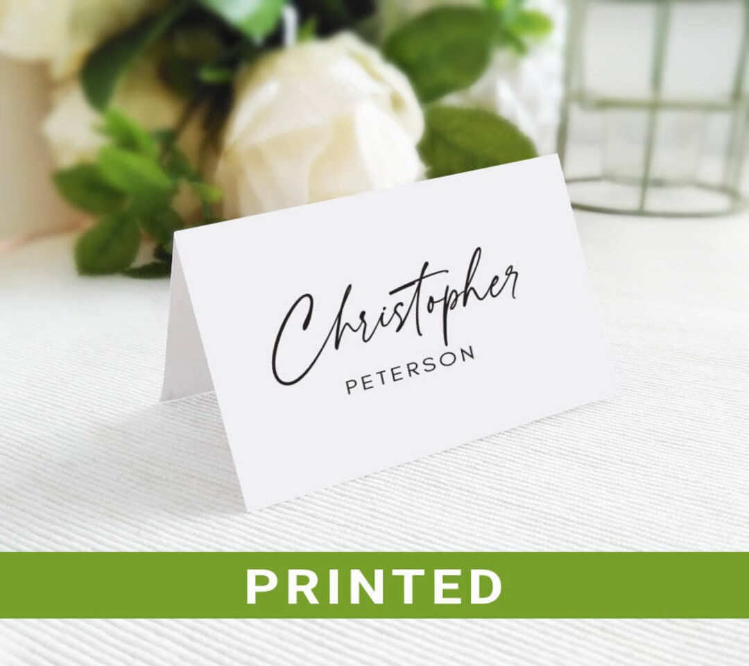 Place Cards With Food Icons Table Seating Cards Personalized Tent Card ...