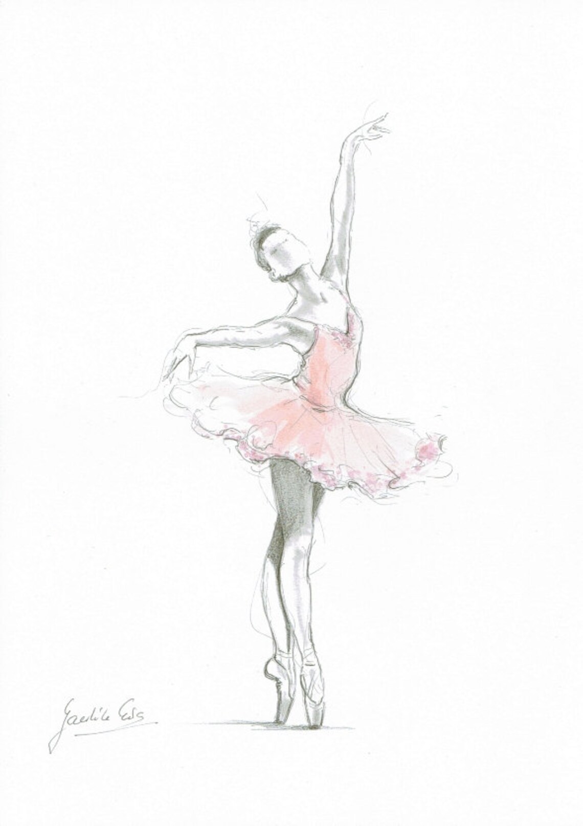 Set of 3 Prints, Ballerina Art, Pink Ballerina, Watercolor Ballet ...