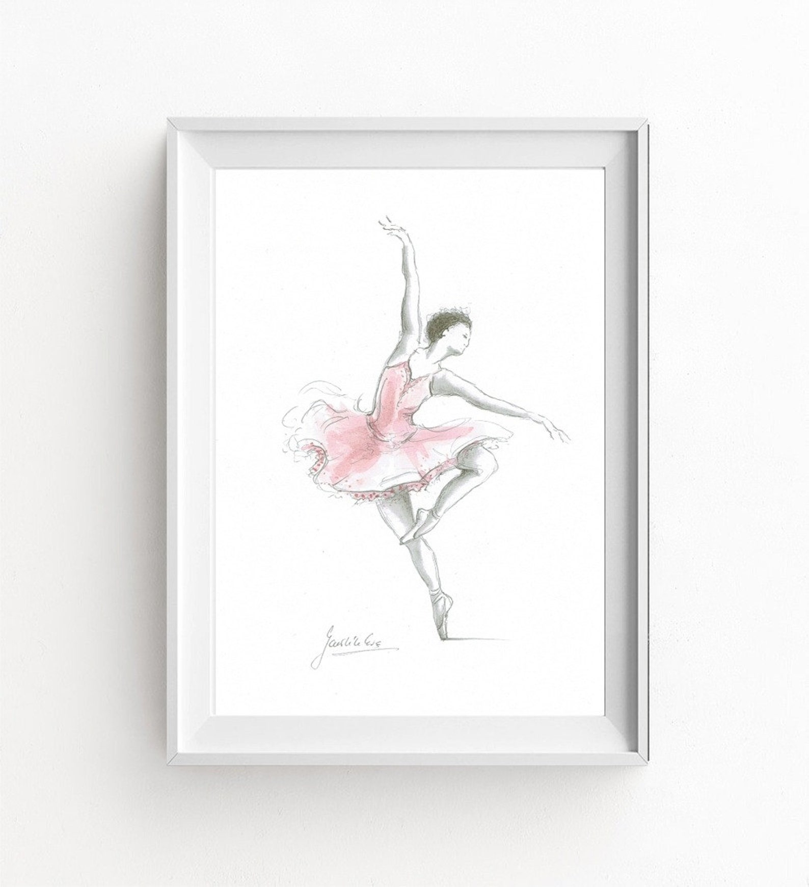 Ballerina Print, Pink Ballerina, Ballerina Drawing, Ballerina Painting ...