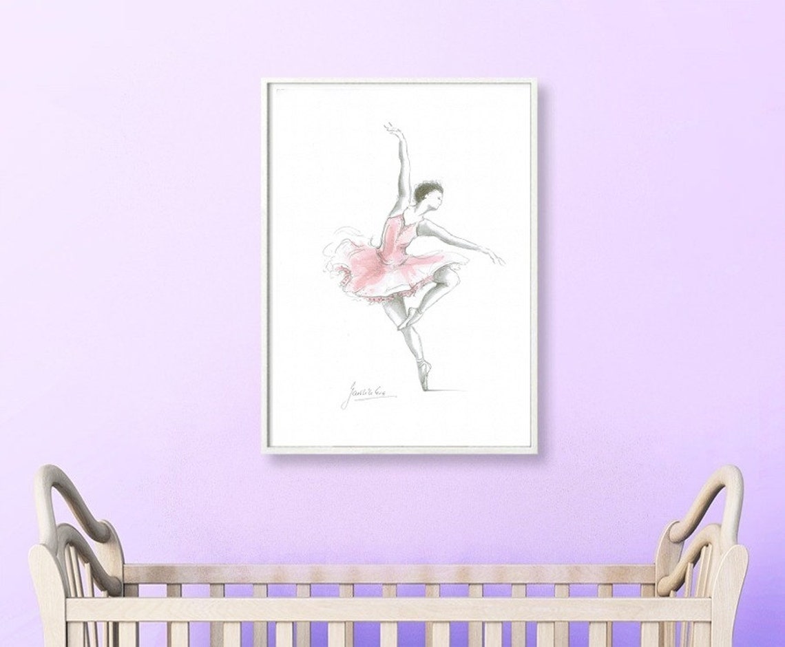 Ballerina Print Pink Ballerina Ballerina Drawing Ballerina - Etsy