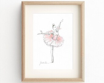 Ballerina Print, Pink Ballerina, Ballerina Drawing, Ballerina Painting ...