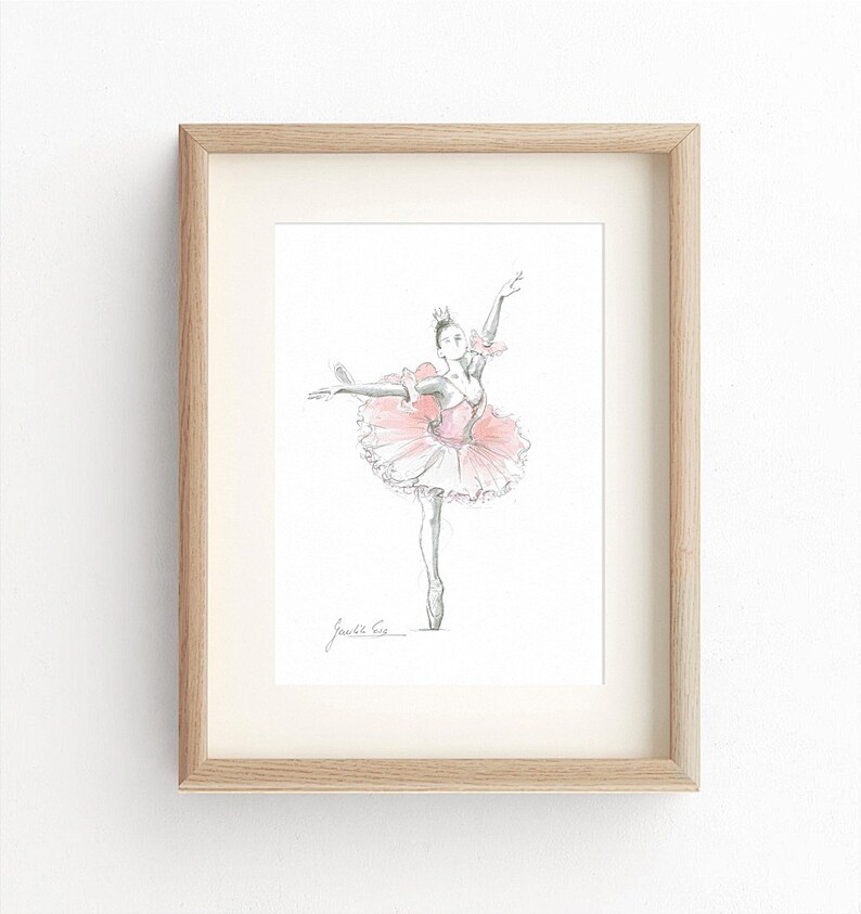 Ballerina Print, Pink Ballerina, Ballerina Drawing, Ballerina Painting ...
