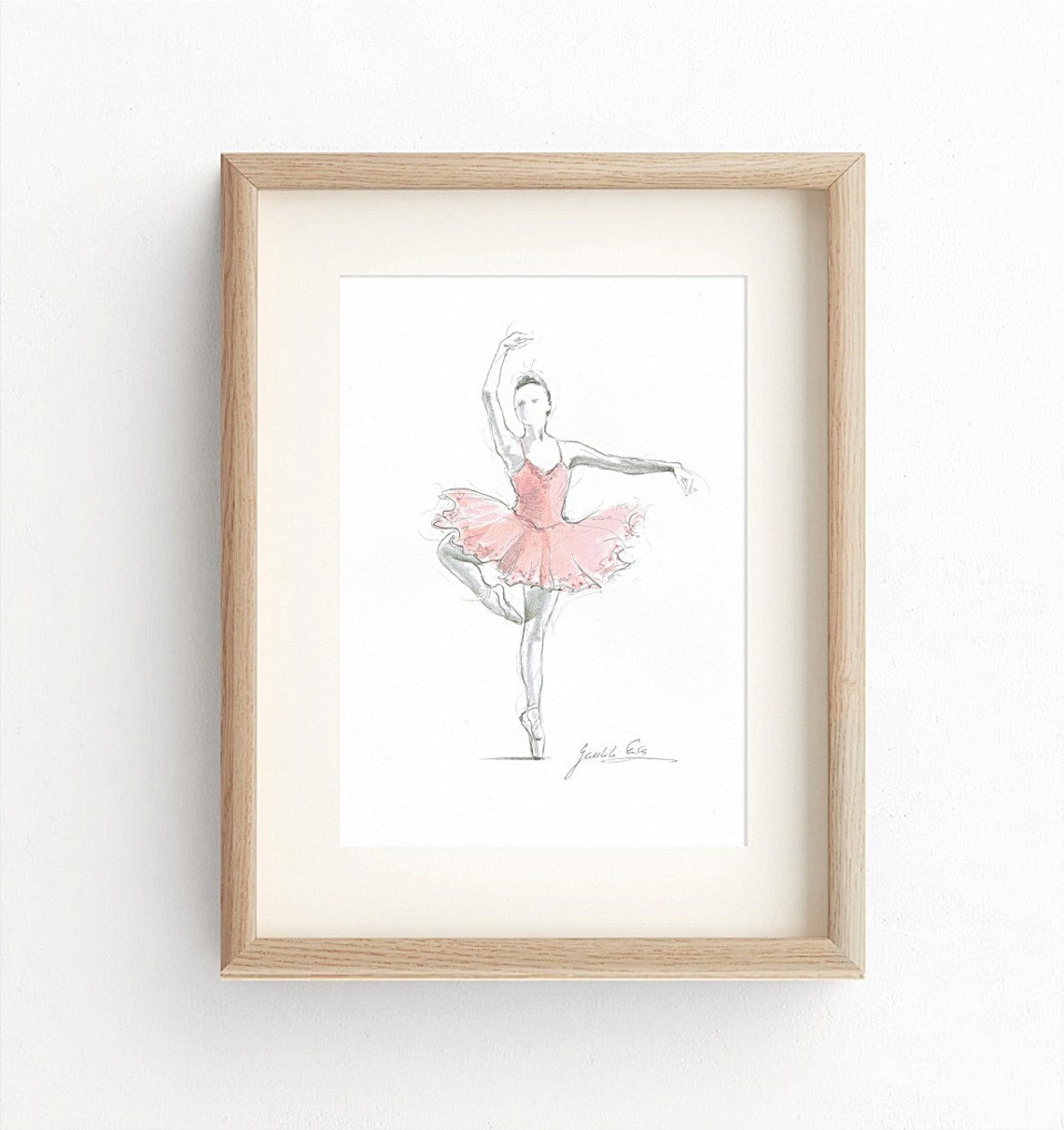 Ballerina Print, Pink Ballerina, Ballerina Drawing, Ballerina Painting ...