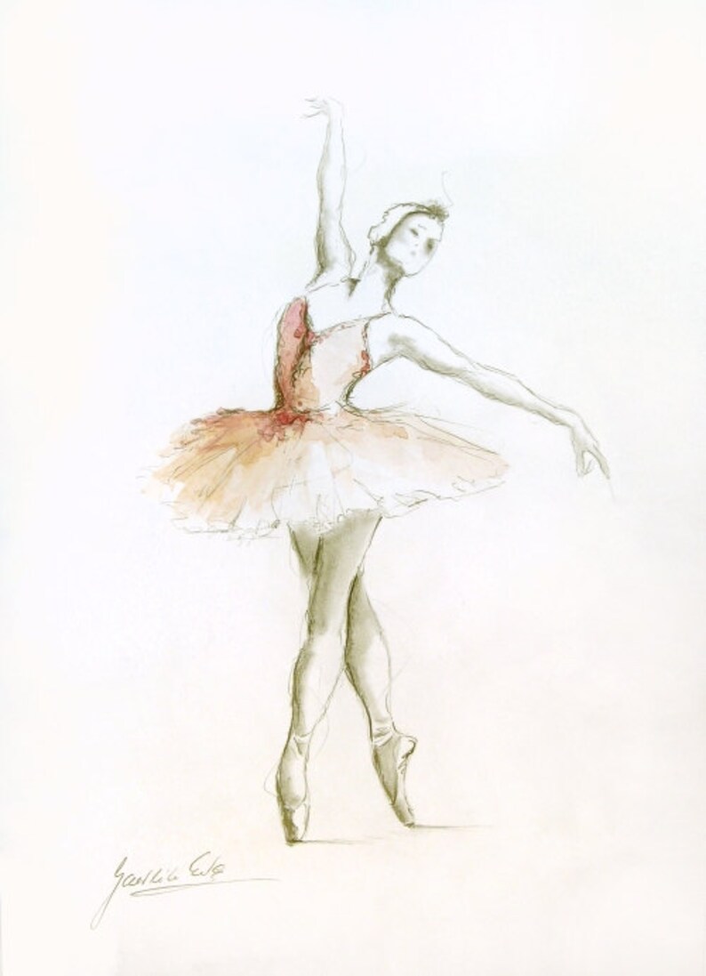 Ballerina Print, Pink Ballerina, Ballerina Drawing, Ballerina Painting ...