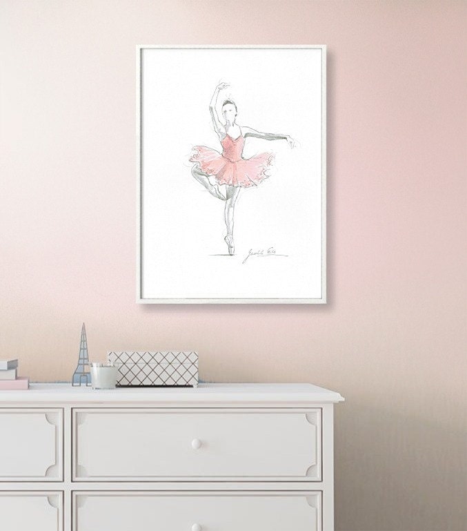 Ballerina Print, Pink Ballerina, Ballerina Drawing, Ballerina Painting ...