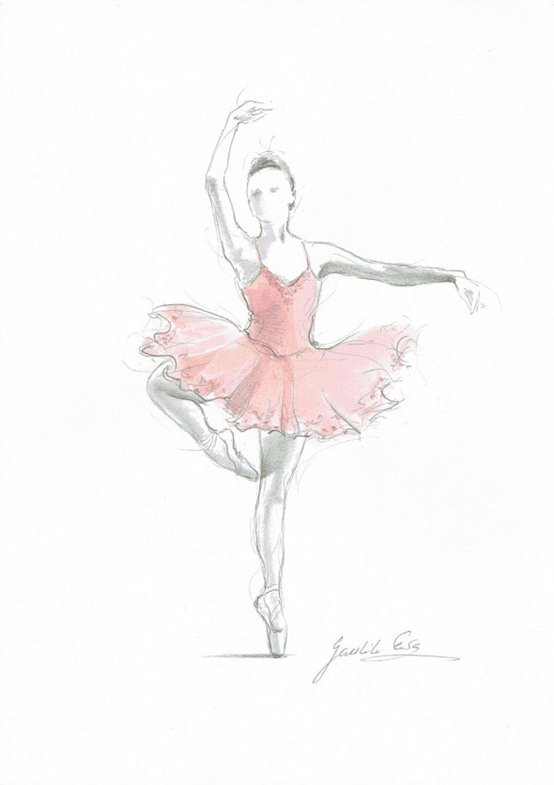 Ballerina Print, Pink Ballerina, Ballerina Drawing, Ballerina Painting ...