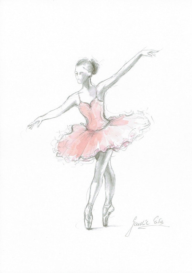Ballerina Print Pink Ballerina Ballerina Drawing Ballerina - Etsy Singapore