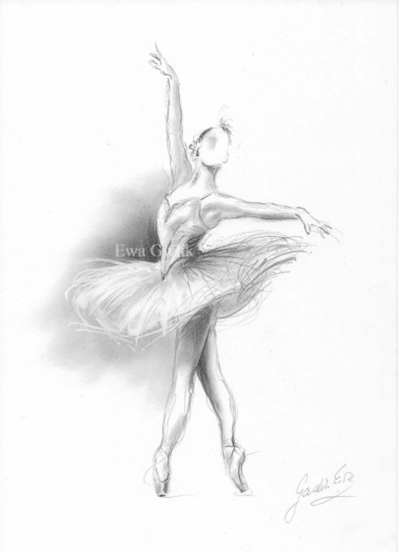 Ballerina Print, Ballerina Sketch, Ballerina Drawing, Print Ballet ...