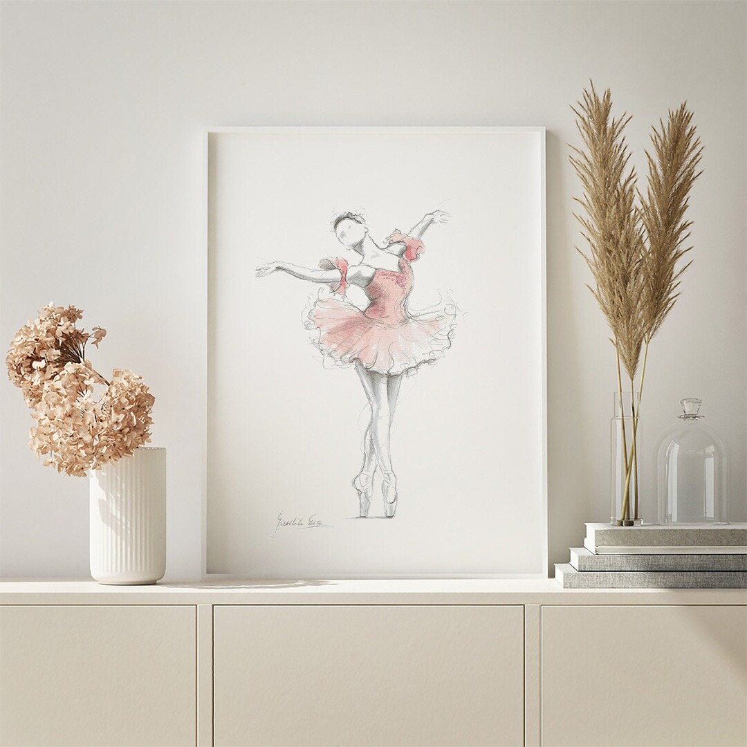 Ballerina Print, Pink Ballerina, Ballerina Drawing, Ballerina Painting ...