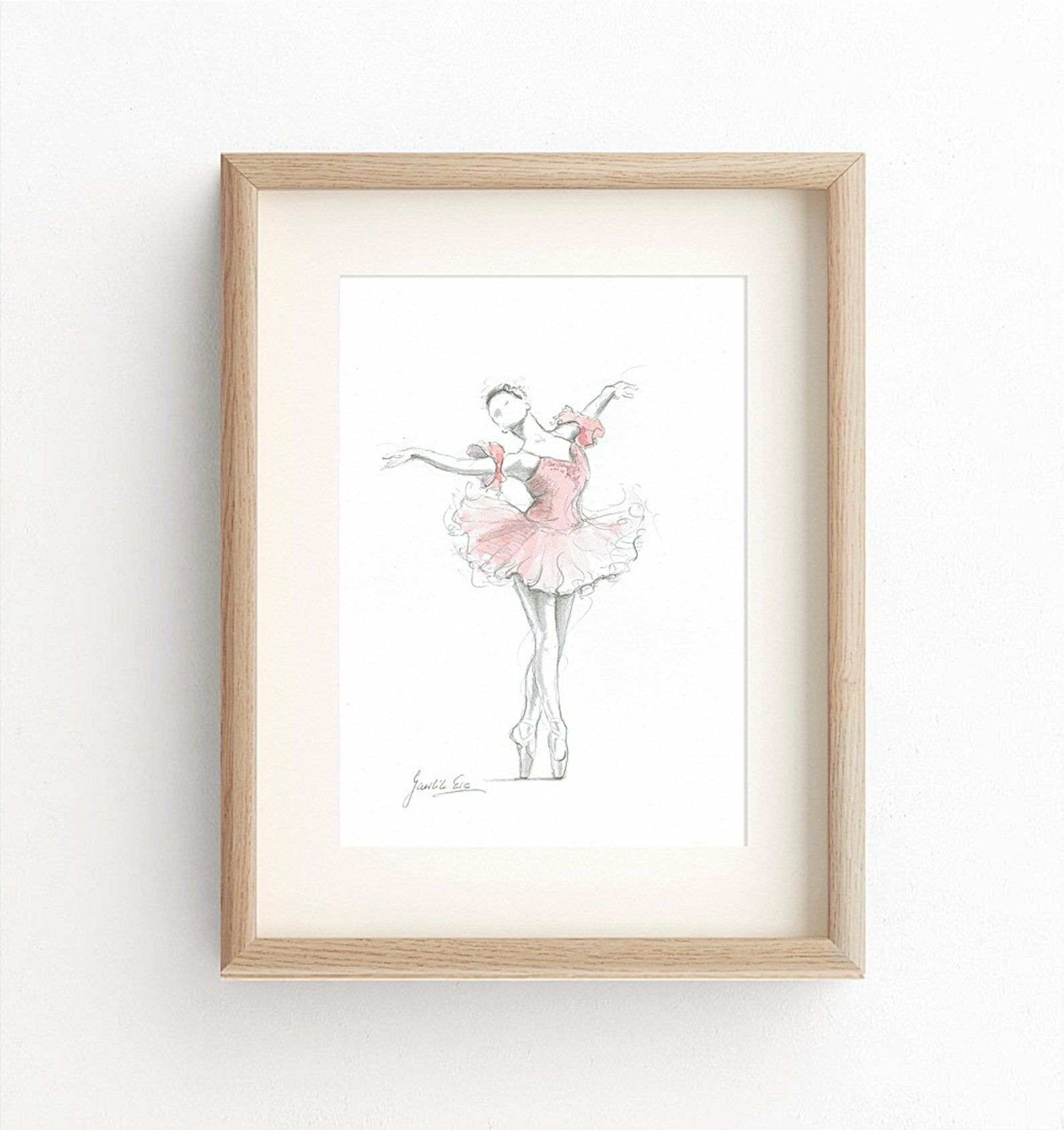 Ballerina Print Pink Ballerina Ballerina Drawing Ballerina | Etsy