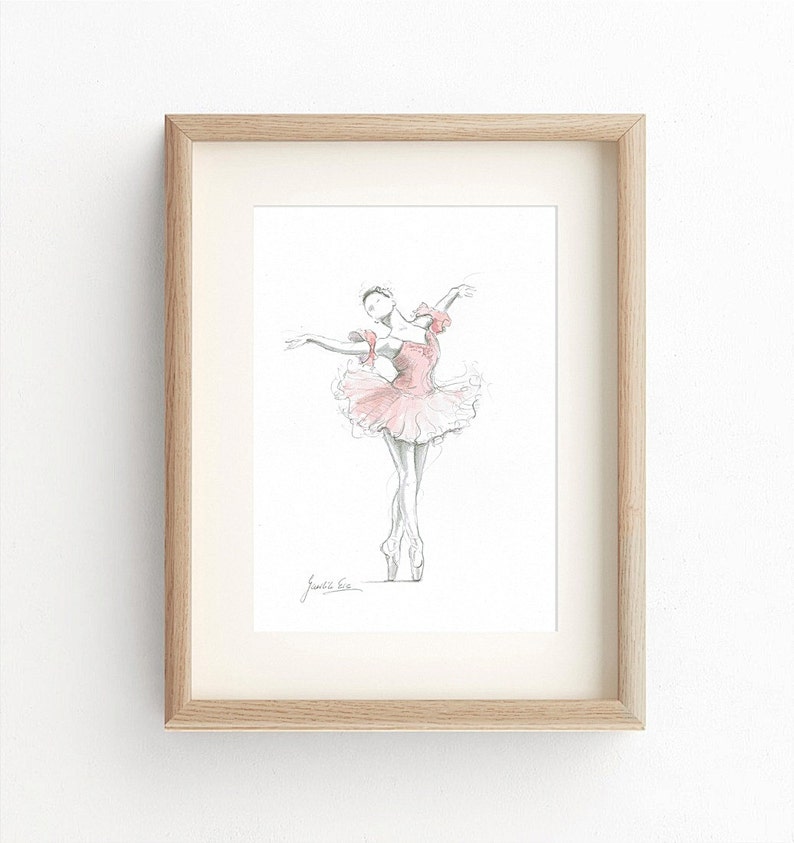 Ballerina Print Pink Ballerina Ballerina Drawing Ballerina - Etsy