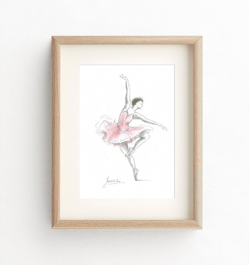 Ballerina Print, Pink Ballerina, Ballerina Drawing, Ballerina Painting ...