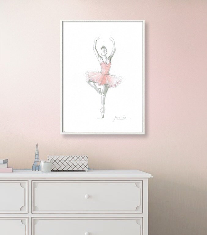 Ballerina Print Pink Ballerina Ballerina Drawing Ballerina - Etsy